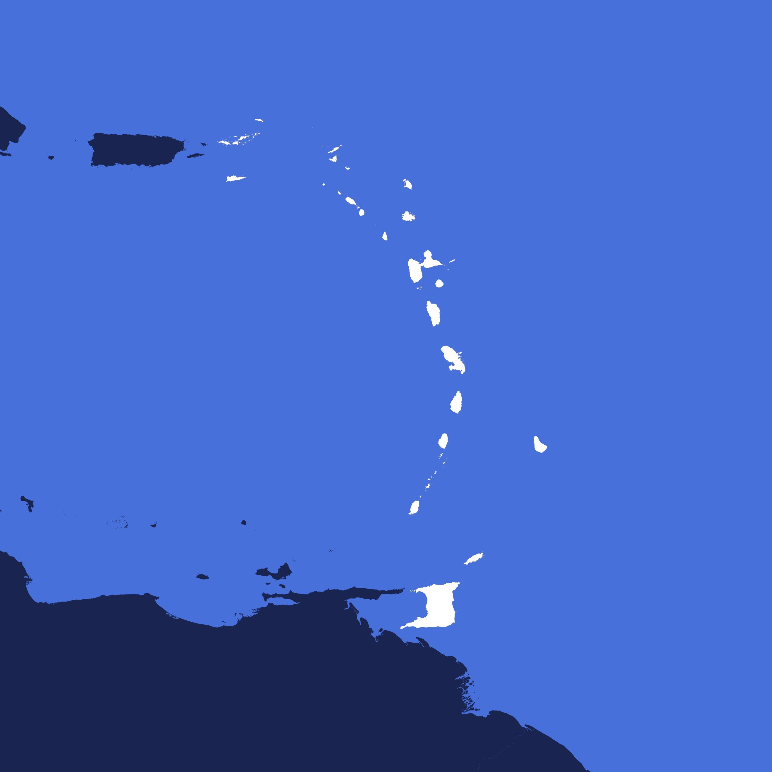 Lesser Antilles – Caribbean Map Art